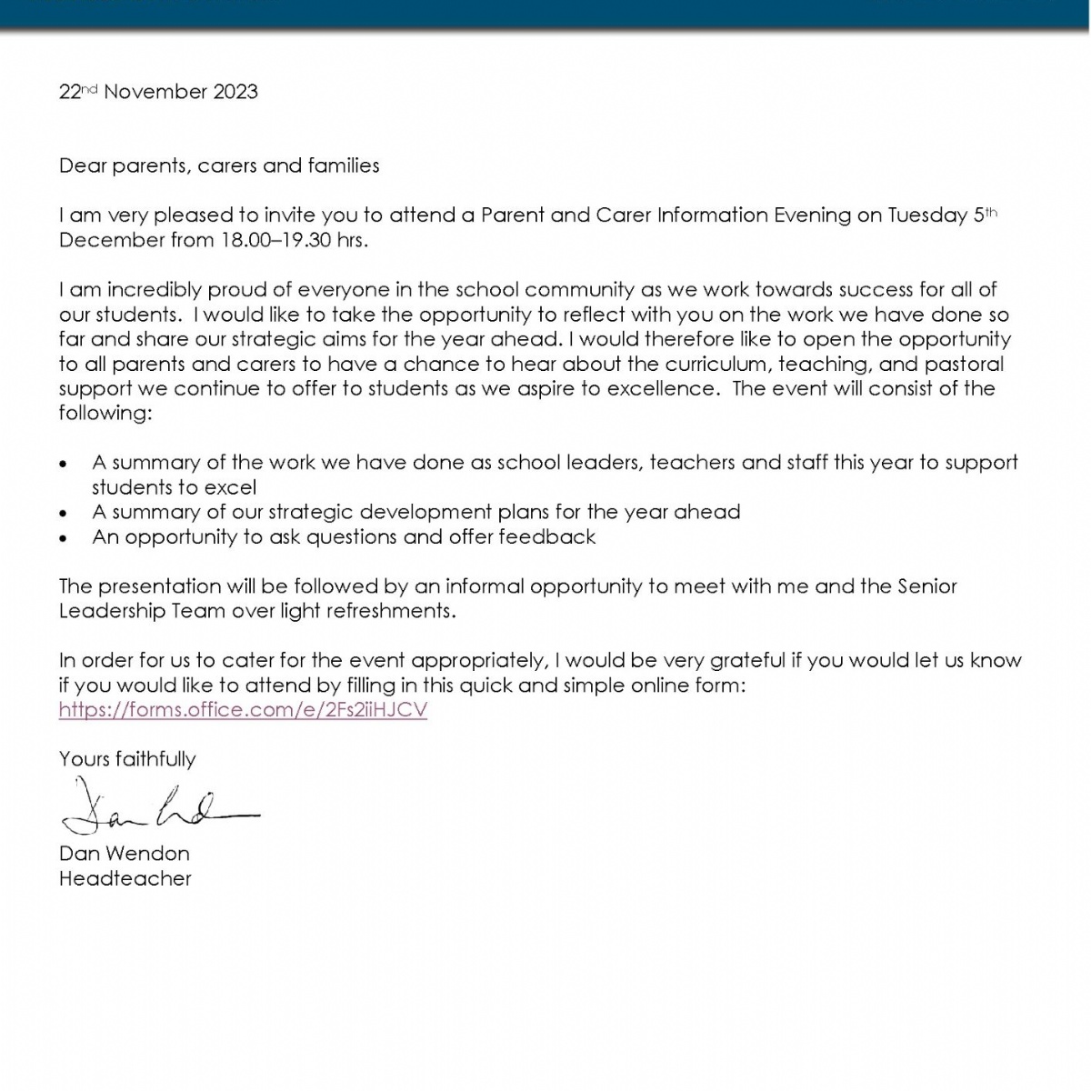 Liskeard School & Community College - Headteacher letter to parents ...