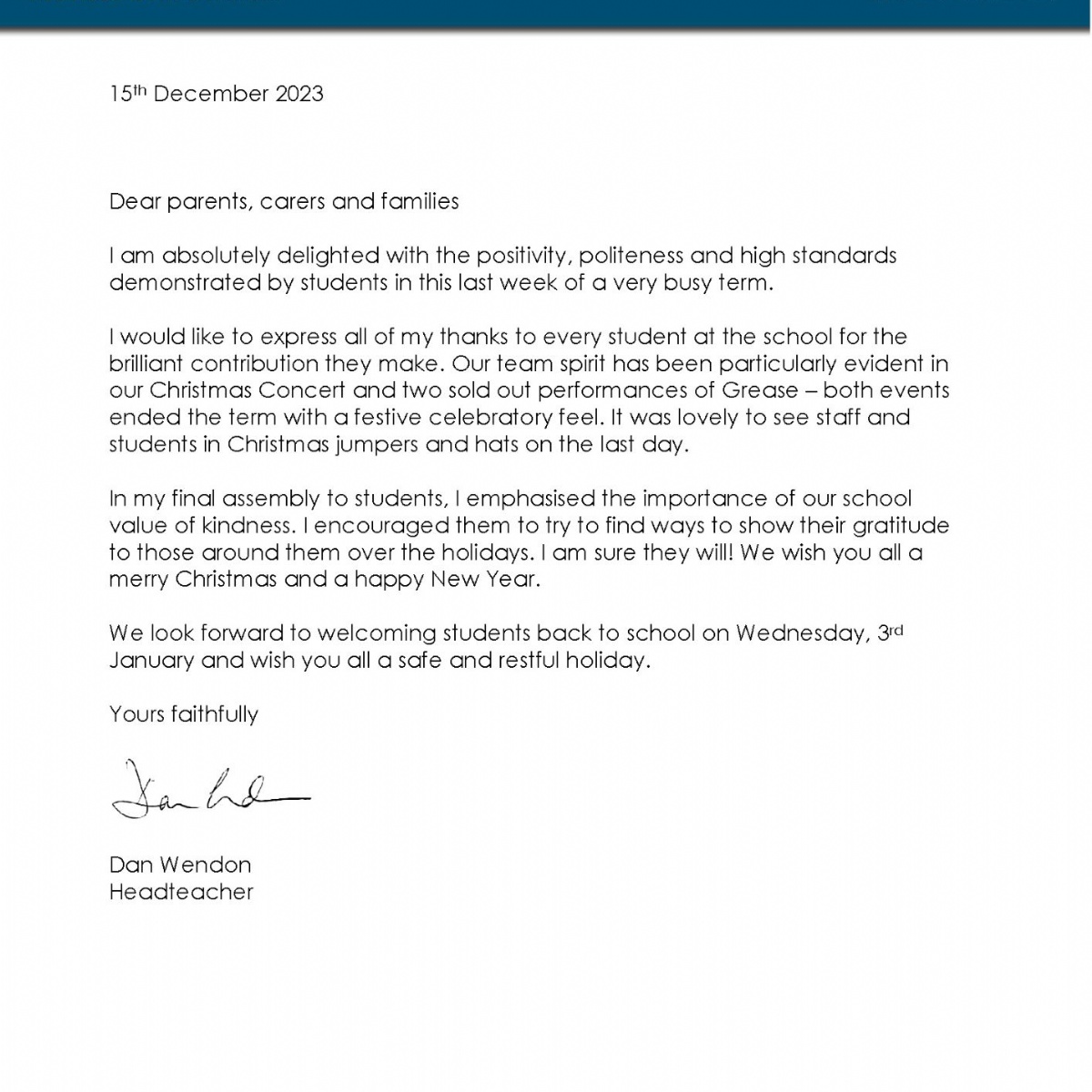 Liskeard School & Community College - Headteacher Letter to Parents ...