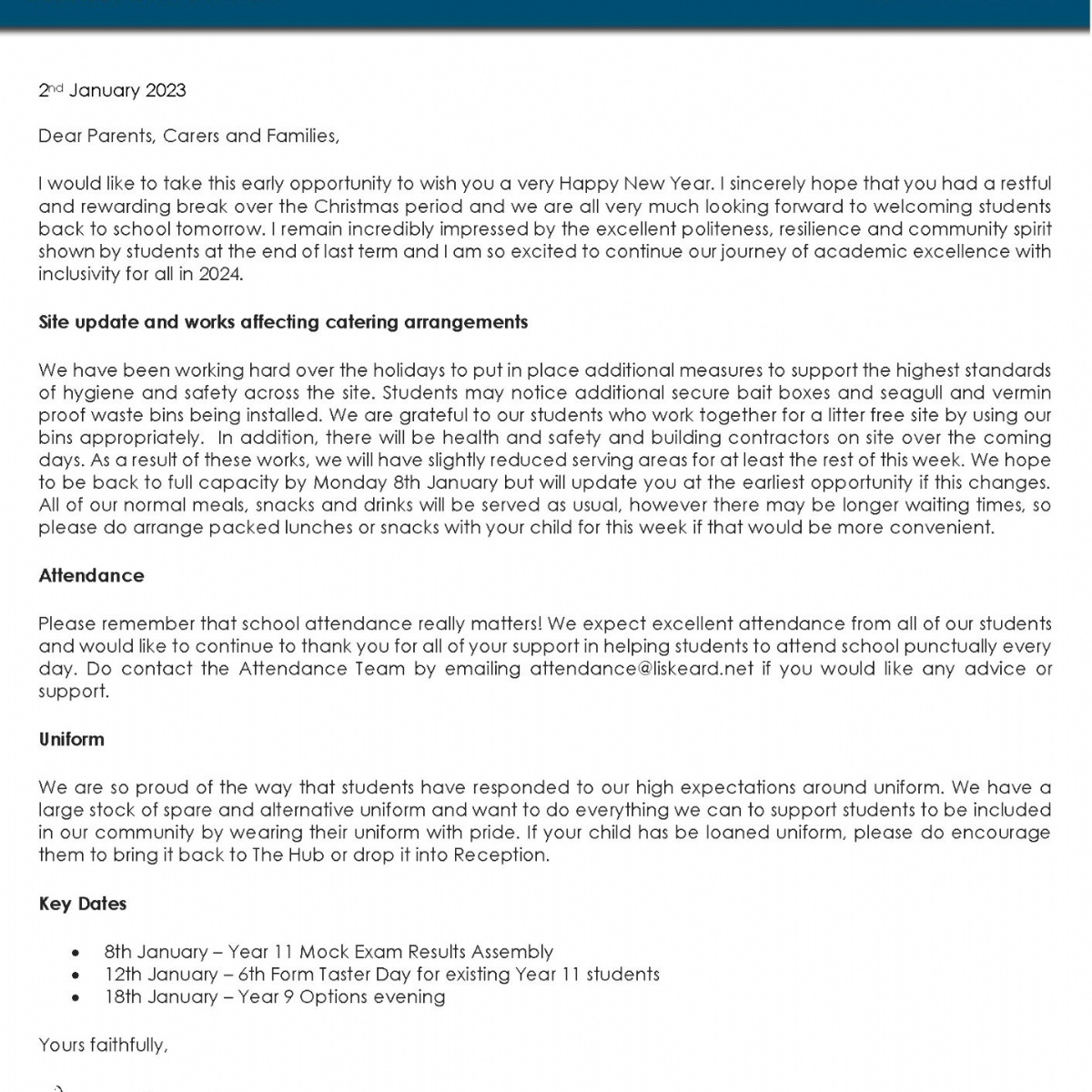 Liskeard School & Community College - Headteacher Letter to Parents ...