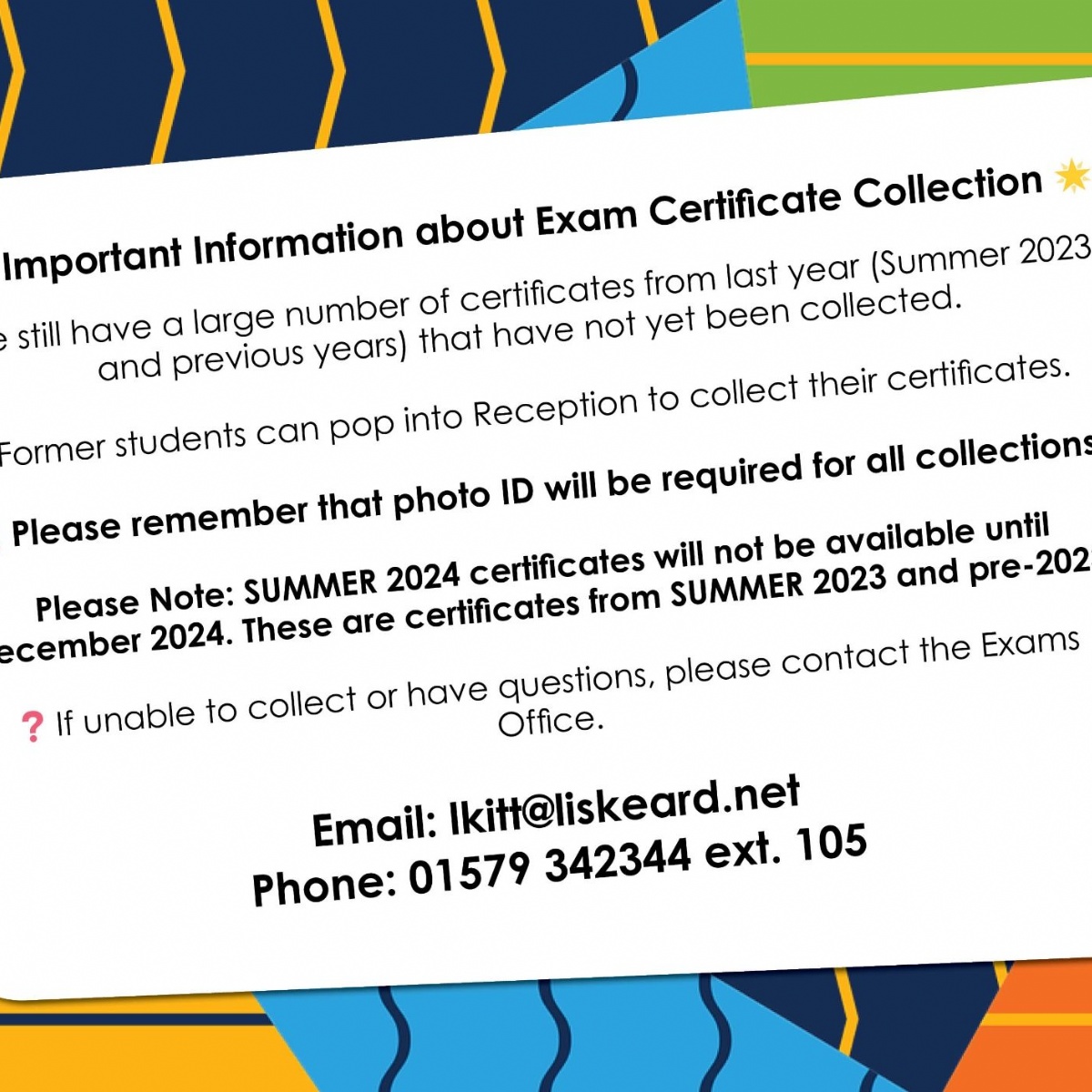 Liskeard School & Community College - Important Information About Exam ...