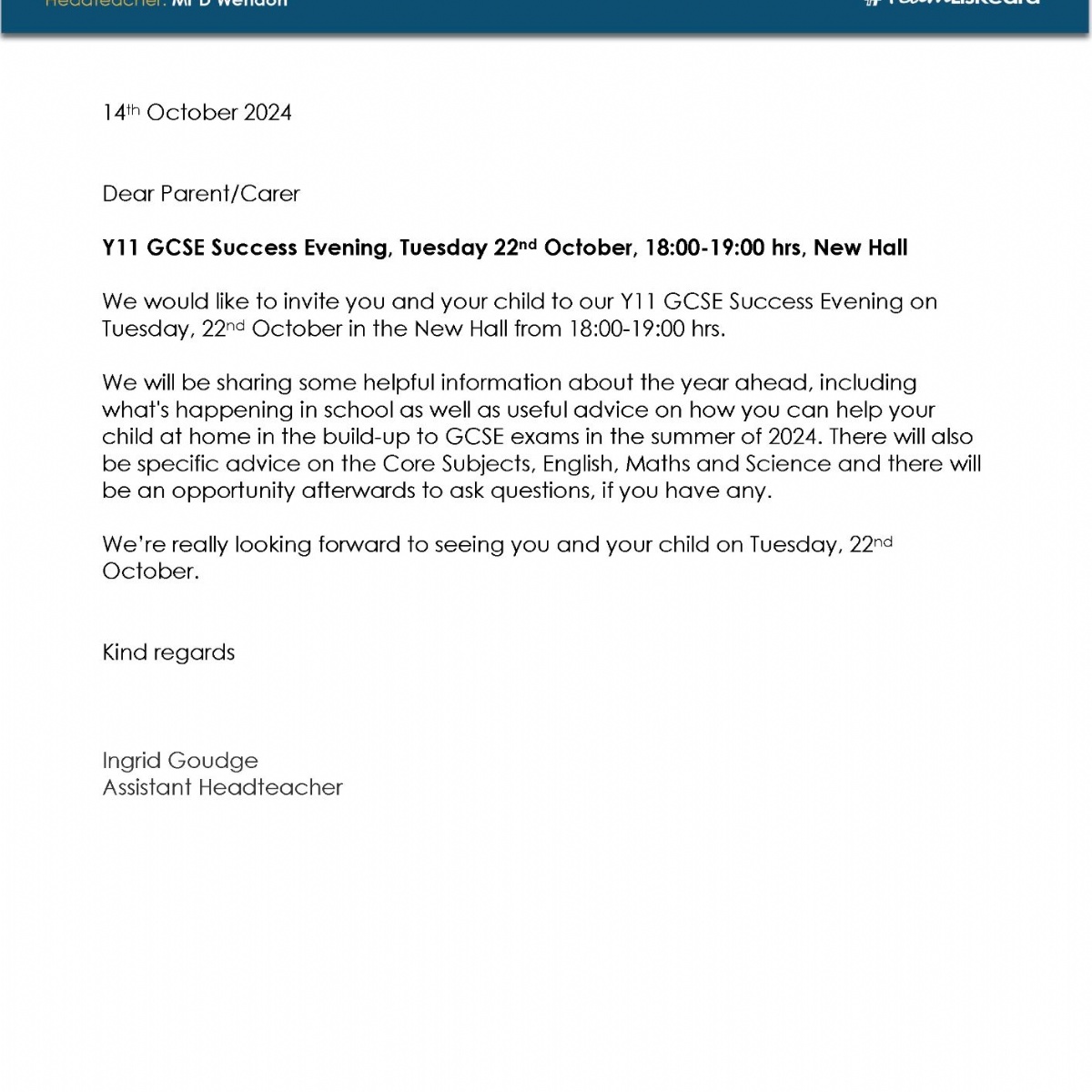 Liskeard School & Community College - Y11 GCSE Success Evening