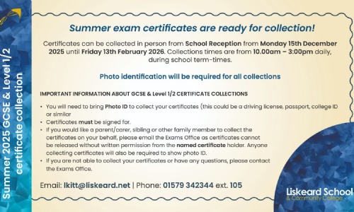 Liskeard School & Community College - 🎓 Summer 2025 GCSE & Level 1/2 ...