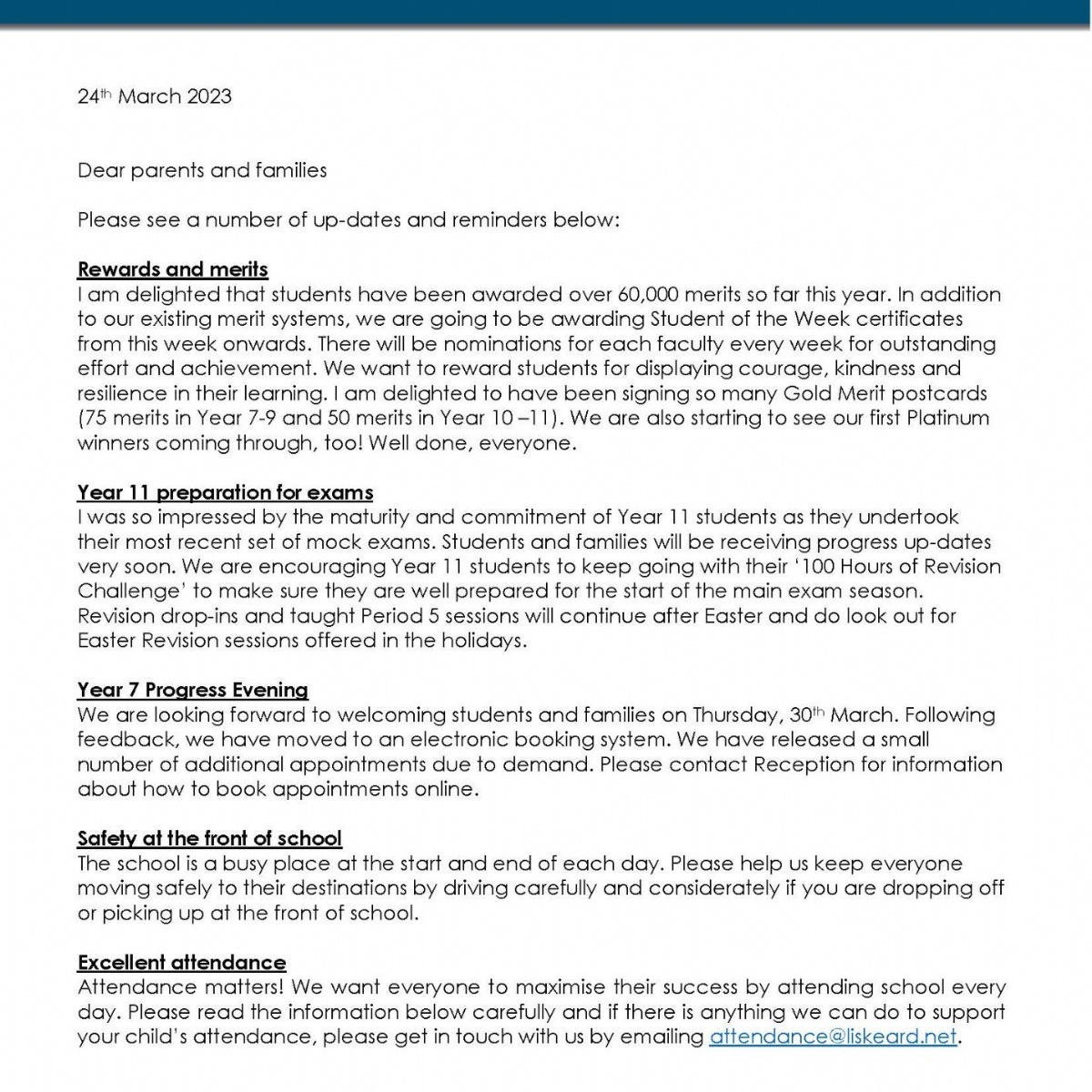 Liskeard School & Community College - Headteacher Letter to Parents ...